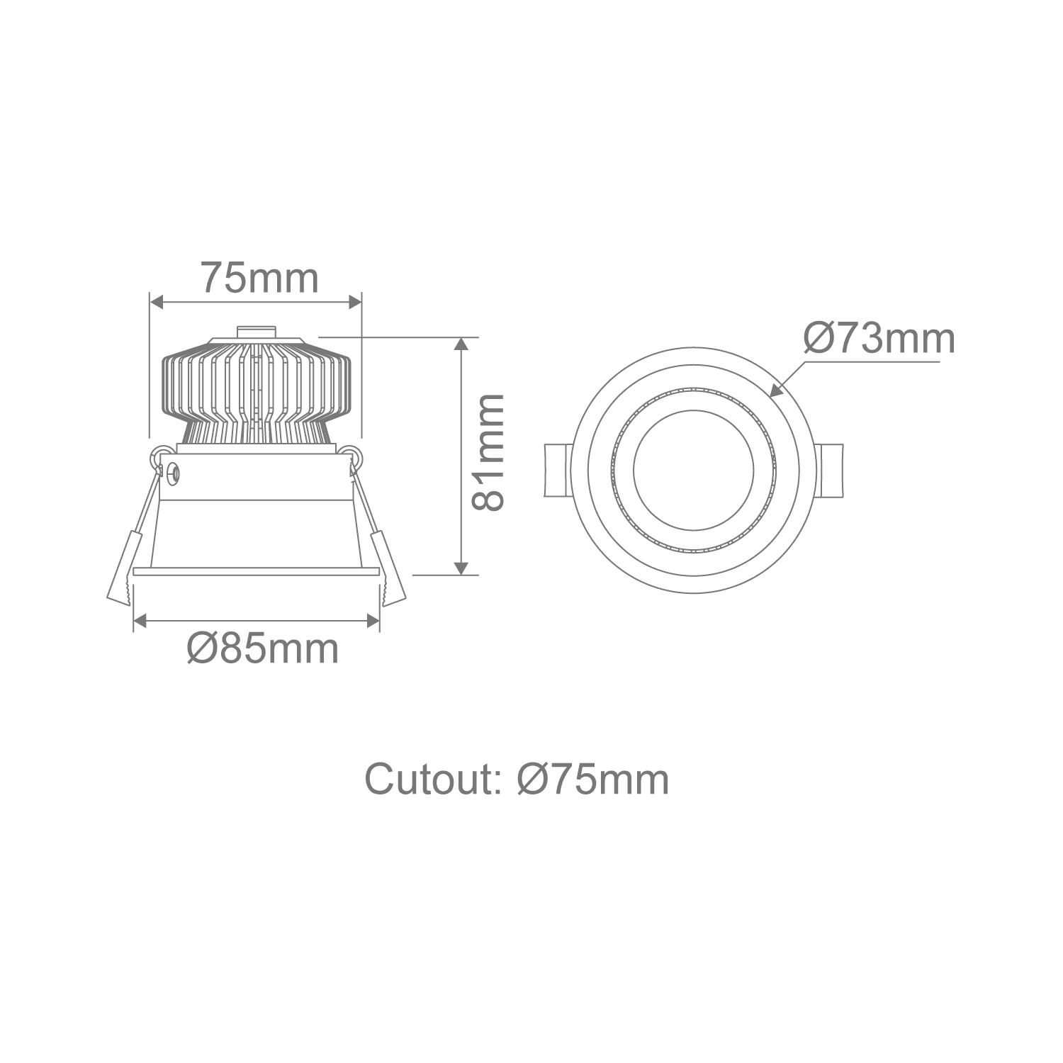 DOWNLIGHT - DEEP-10 Deepset Recessed Dimmable LED IP40